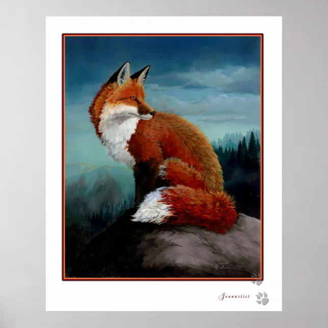 Digitally Enhanced Red Fox Poster | Zazzle