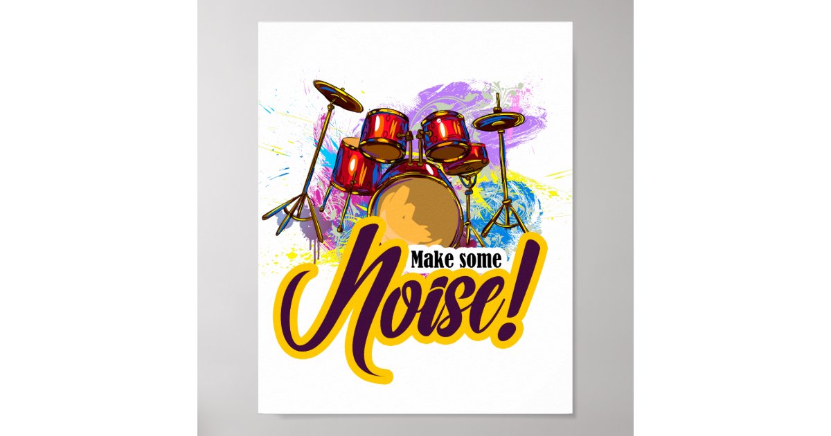 Digitally painted Drums Design Poster | Zazzle