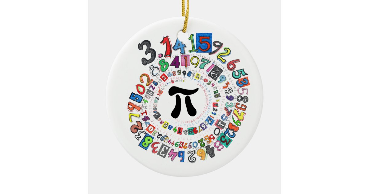 Digits of Pi Form a Colorful Spiral Ceramic Ornament | Zazzle