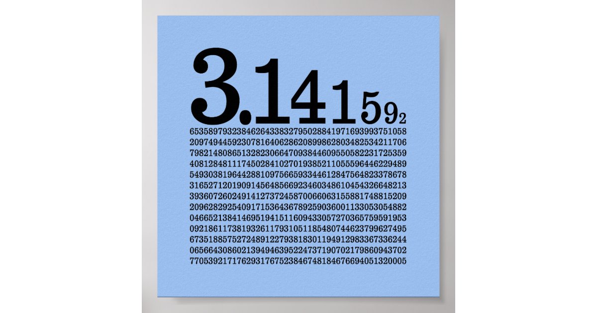 Digits of Pi Poster | Zazzle