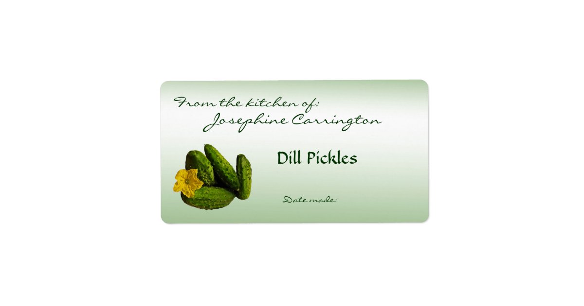 Dill Pickles Canning Labels | Zazzle