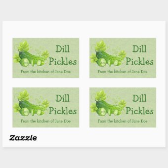 Dill Pickles Design Canning Label | Zazzle