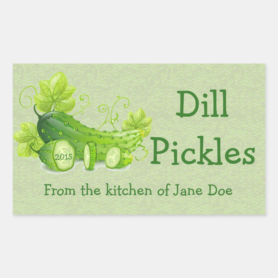 Dill Pickles Design Canning Label | Zazzle