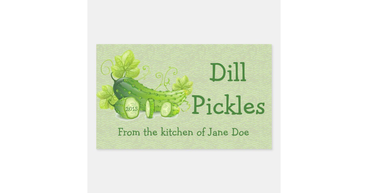Dill Pickles Design Canning Label | Zazzle