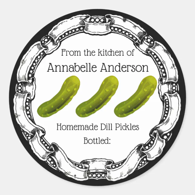 Dill Pickles Label Personalize | Zazzle