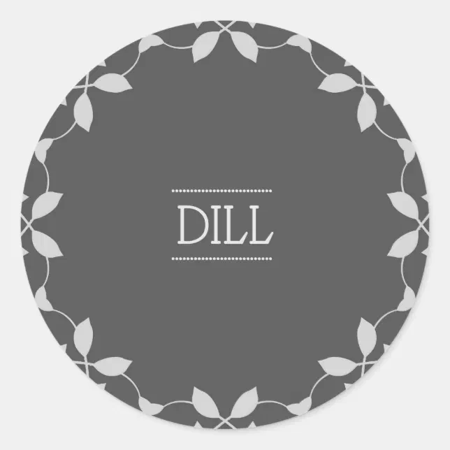 Dill Spice Jar Sticker Labels | Zazzle