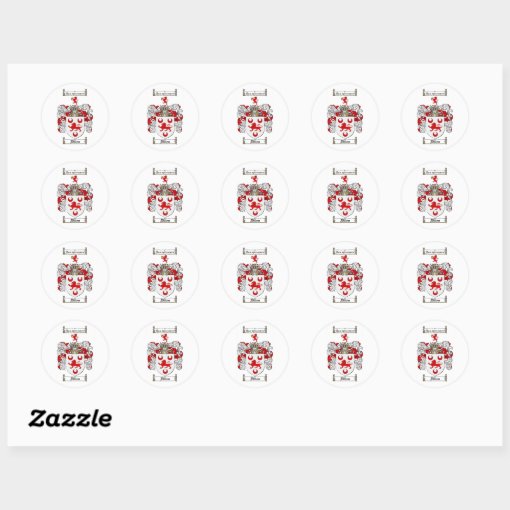 DILLON FAMILY CREST - DILLON COAT OF ARMS CLASSIC ROUND STICKER | Zazzle