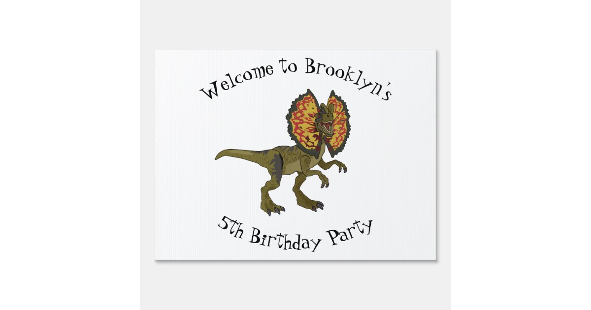 Dilophosaurus cartoon illustration sign | Zazzle