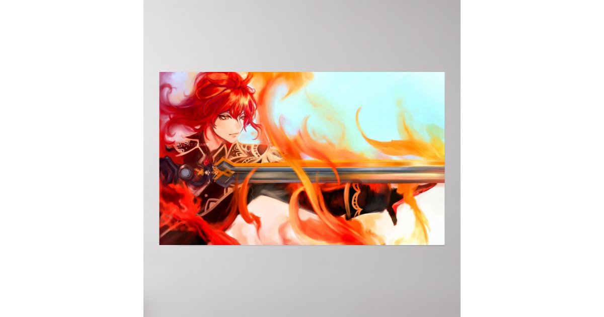Diluc from Genshin Impact Poster | Zazzle