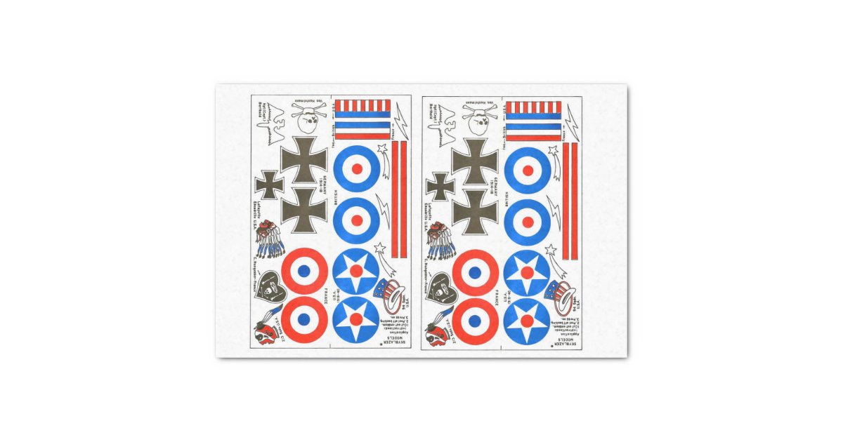 Dime-scale model airplane insignia sheet | Zazzle