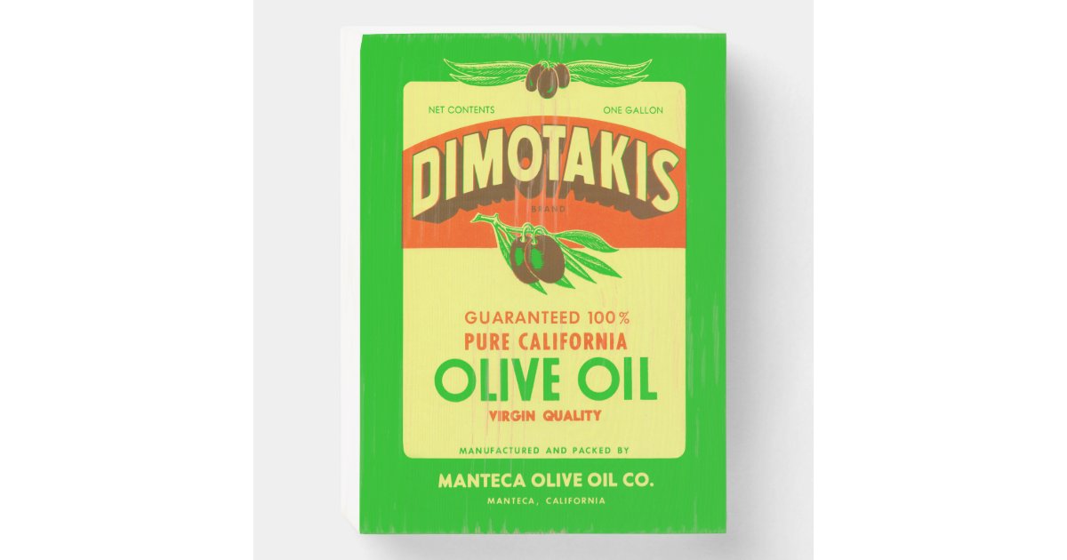 Dimotakis Family Olive Oil Co. Manteca California Wooden Box Sign | Zazzle