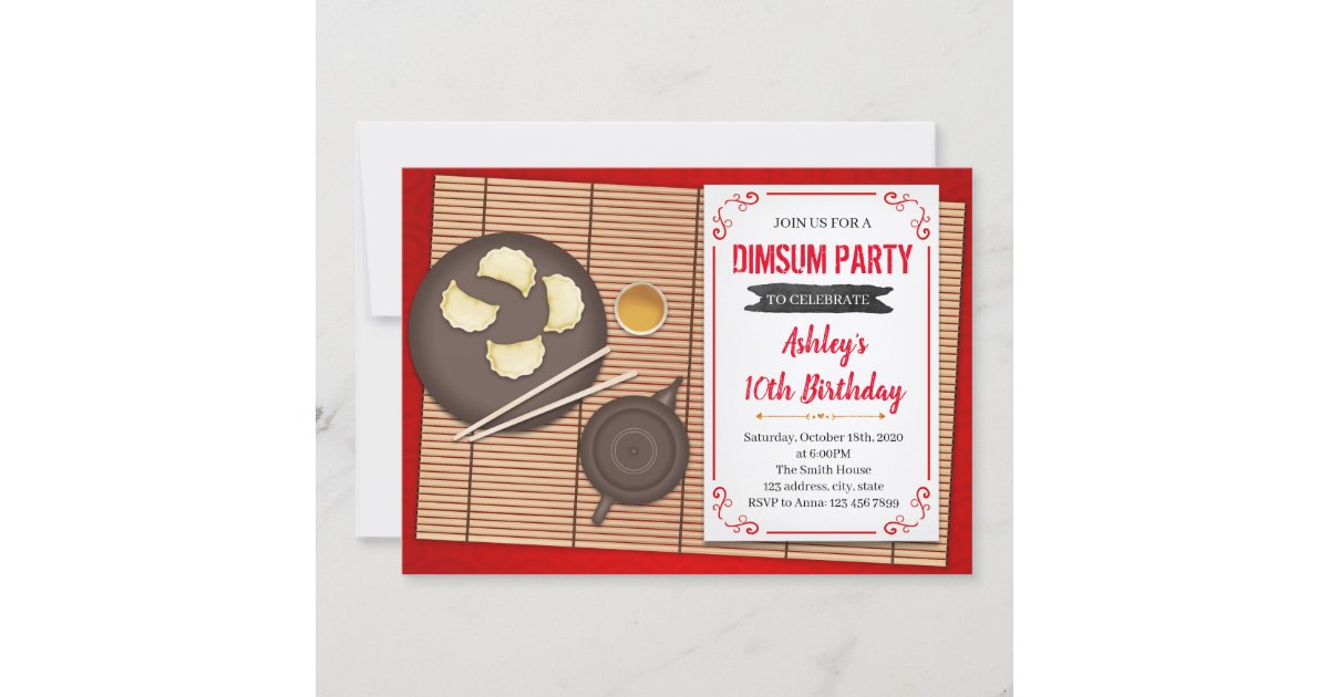 Dimsum birthday party invitation | Zazzle