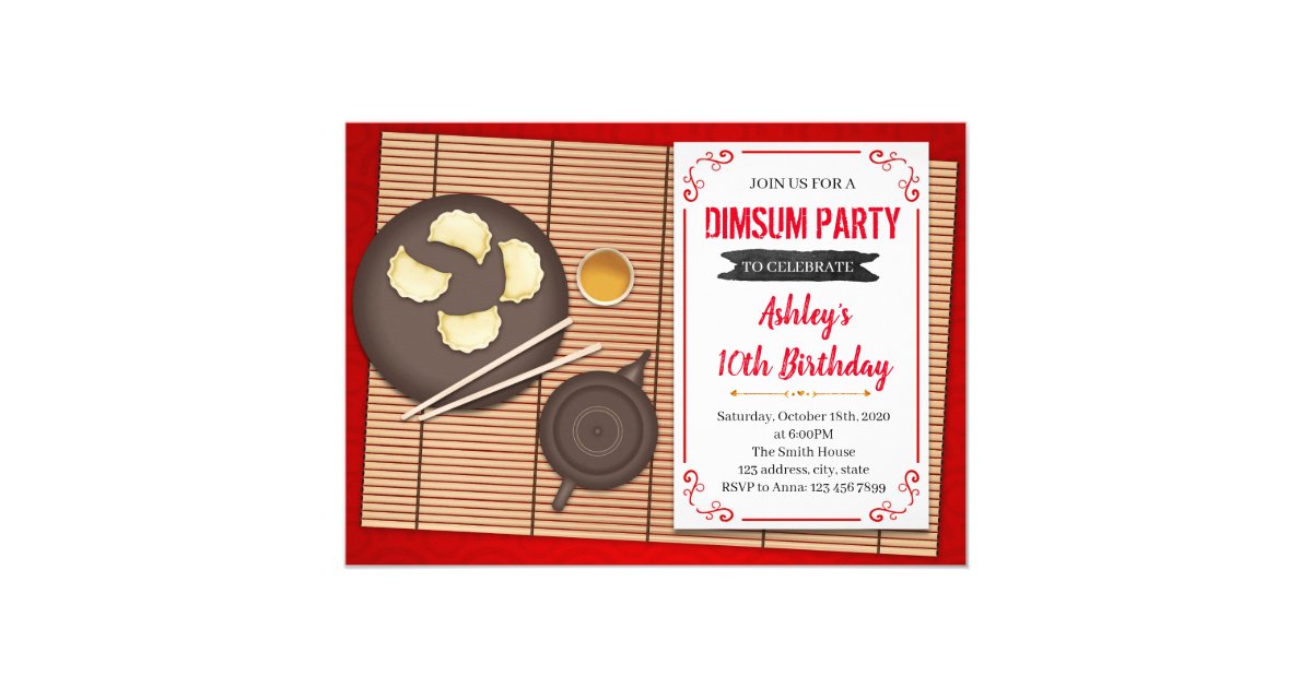 Dimsum birthday party invitation | Zazzle.com