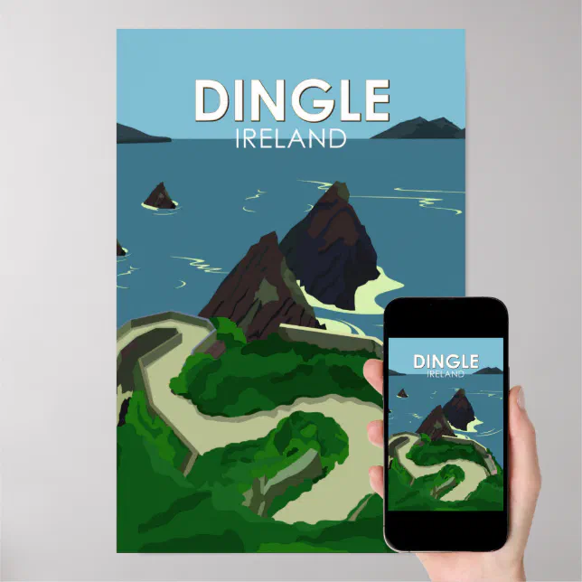 Dingle Peninsula Ireland Travel Vintage Poster | Zazzle