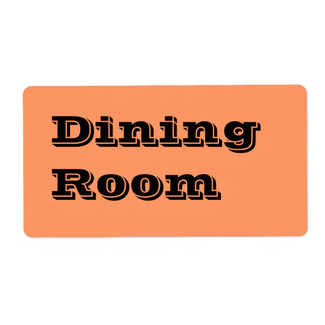 Dining Room Moving Labels in Orange | Zazzle