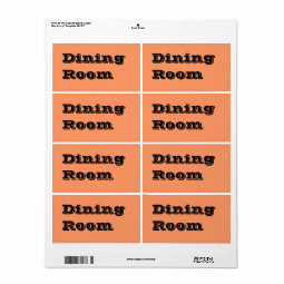 Dining Room Moving Labels in Orange | Zazzle