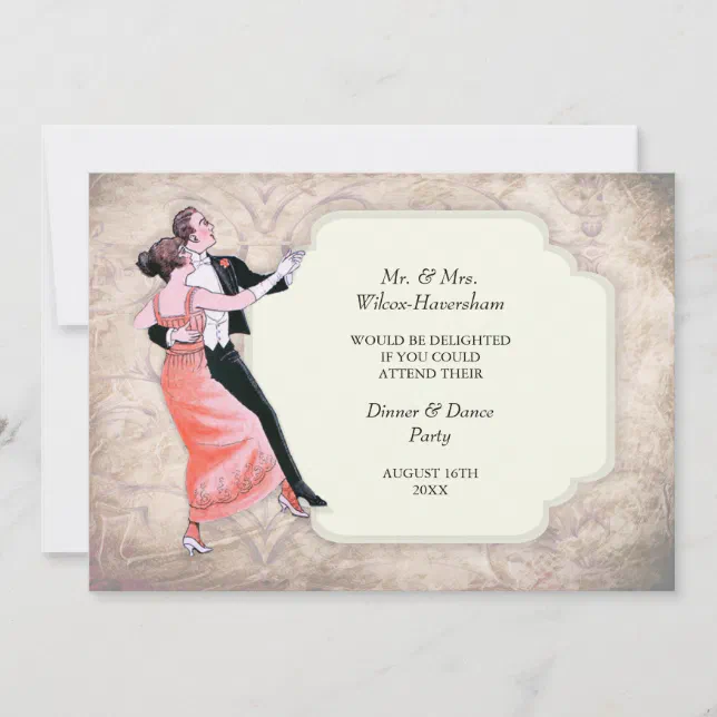 Dinner & Dance Party Vintage Invitation | Zazzle