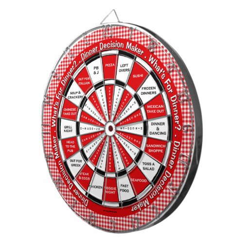 Dinner Decision Maker in Red Checkered Tablecloth Dart Board | Zazzle