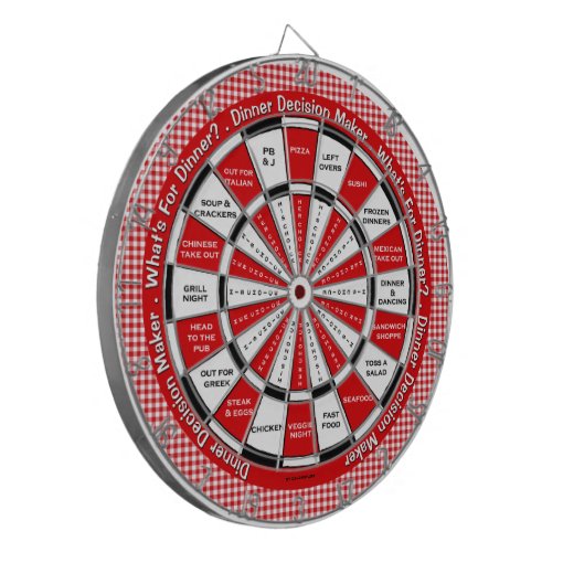 Dinner Decision Maker in Red Checkered Tablecloth Dart Board | Zazzle