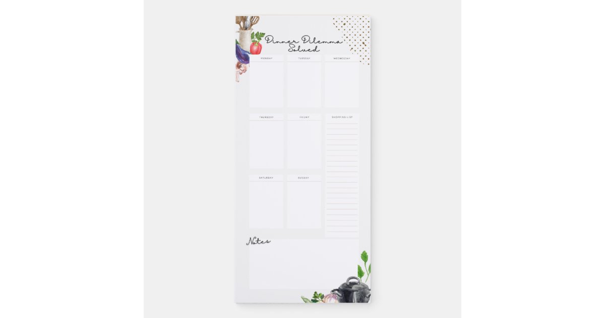 Dinner Delimma Solved Magnetic Notepad | Zazzle