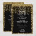 Dinner Menu | Modern Gold Black | Zazzle