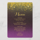 Purple & Gold Confetti Dots Modern Menu Card | Zazzle.com
