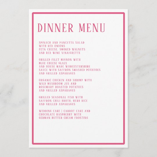 Dinner Menu Simple Modern Bold Hexagon Geometric | Zazzle.com