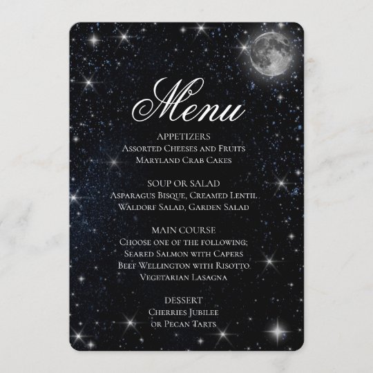 Dinner Menu | Starry Night | Zazzle.com