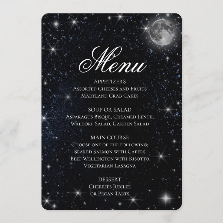 Dinner Menu | Starry Night | Zazzle
