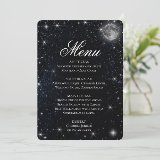 Dinner Menu | Starry Night | Zazzle