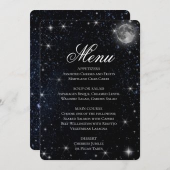 Dinner Menu | Starry Night | Zazzle