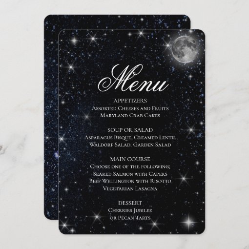Dinner Menu | Starry Night | Zazzle