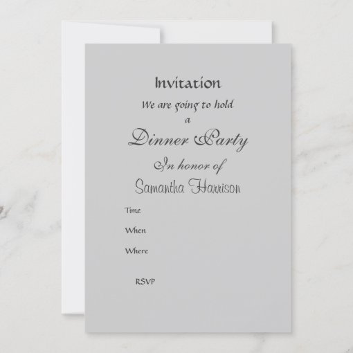 Dinner Party Birthday Invitation Add your details | Zazzle