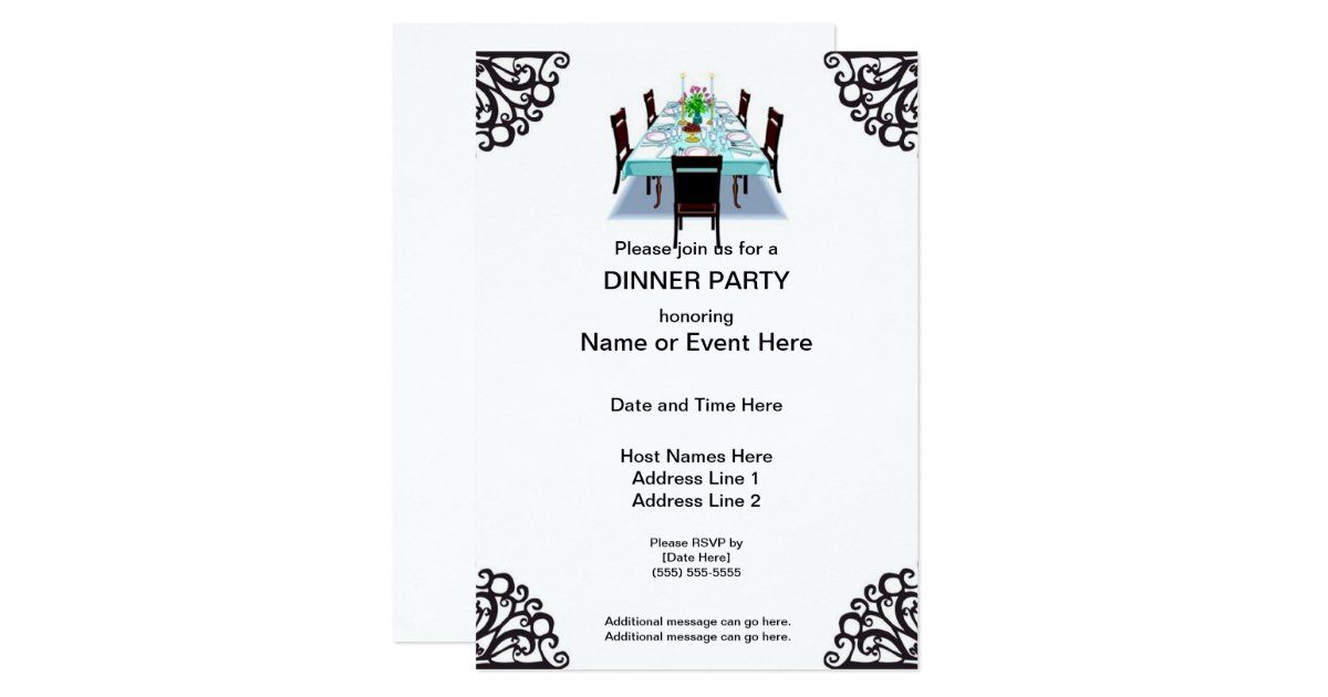 Dinner Party Custom Invitations | Zazzle