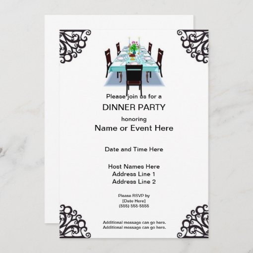 Dinner Party Custom Invitations | Zazzle