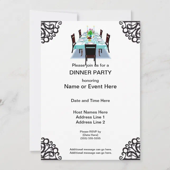 Dinner Party Custom Invitations | Zazzle