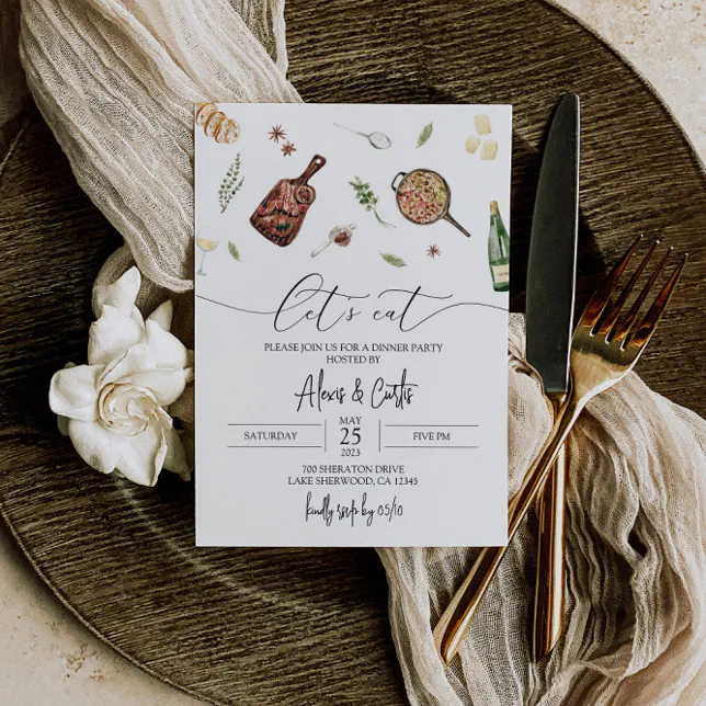 Dinner Party Invitation - Modern Dinner Invitation | Zazzle