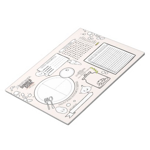 Dinner Place-mat Activity Pages Notepad | Zazzle