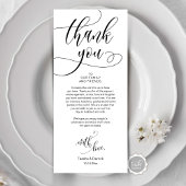 Dinner Place Setting Thank You, Modern Script Card | Zazzle