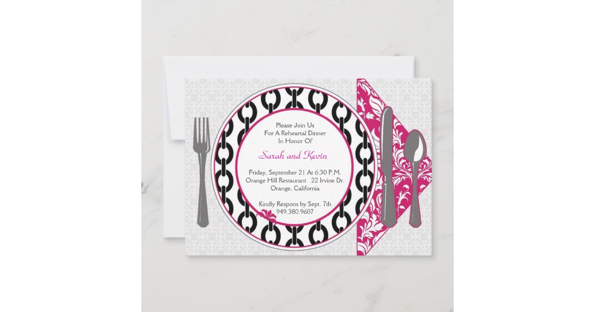 Dinner plate invite | Zazzle
