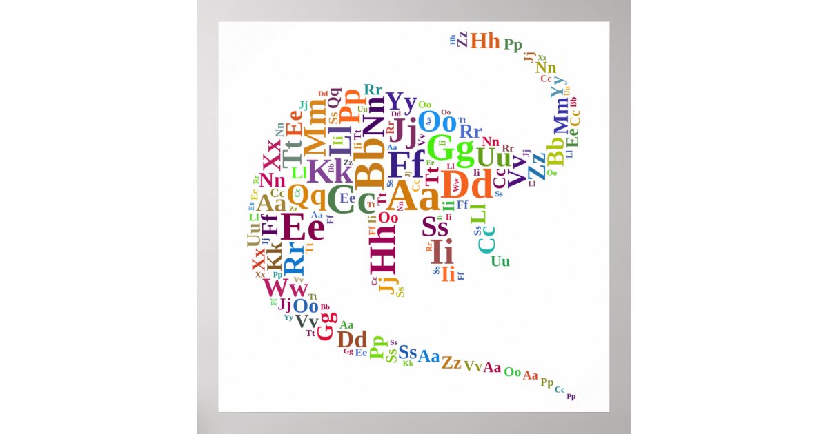 Dino alphabet poster | Zazzle