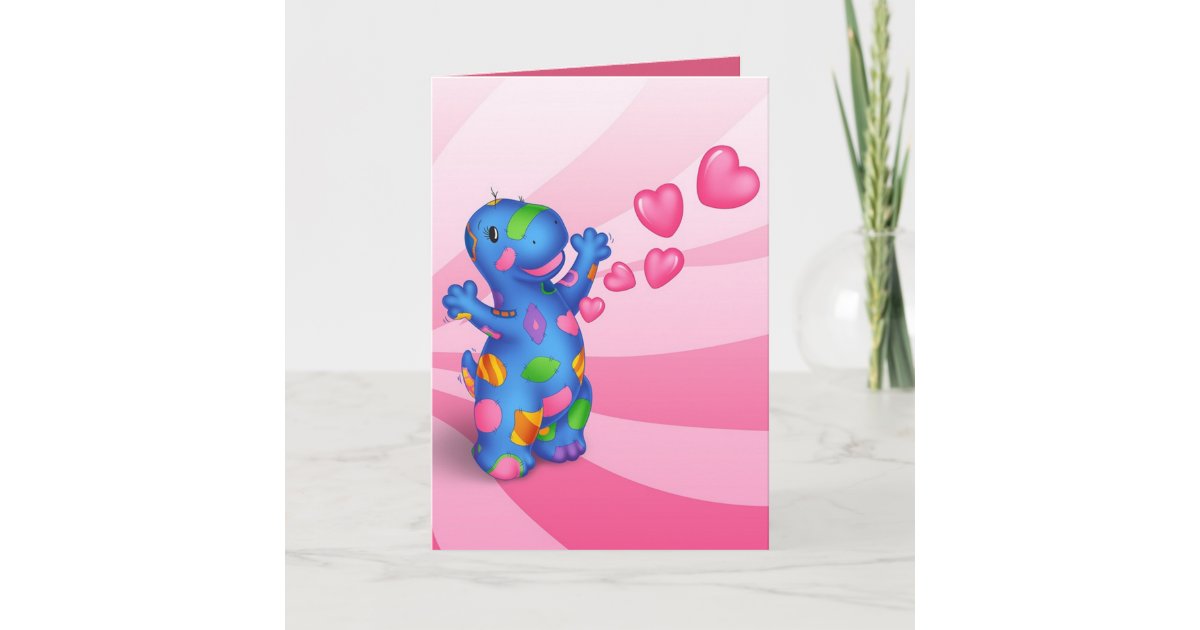 Dino-Buddies™ Valentines Day Card - Patches™ Heart | Zazzle