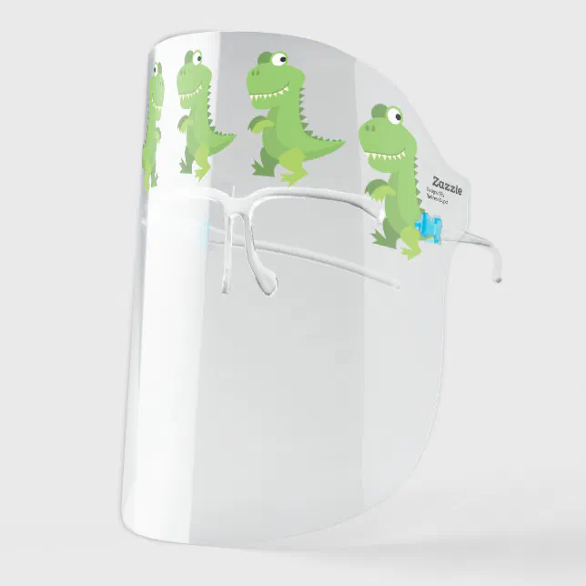 Dino Cute Dinosaur Cartoon Face Shield | Zazzle