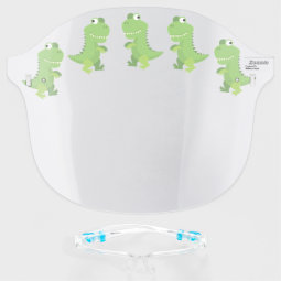 Dino Cute Dinosaur Cartoon Face Shield | Zazzle