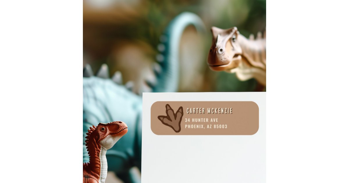 Dino Dig Dinosaur Birthday Invitation Address Label | Zazzle