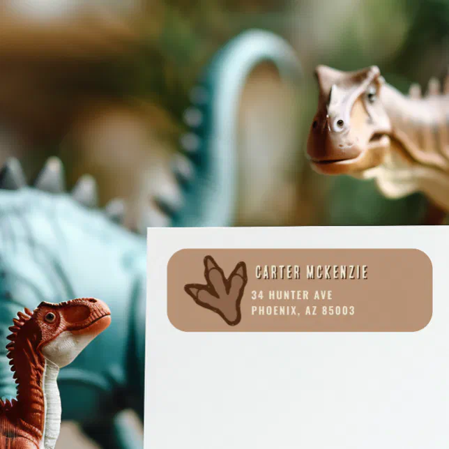 Dino Dig Dinosaur Birthday Invitation Address Label | Zazzle