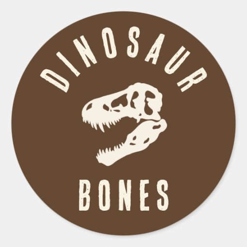 Dino Dig Dinosaur Bones Excavation Birthday Treat Classic Round Sticker ...