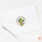 Dino dinomite party. Dinosaur birthday thank you Classic Round Sticker ...