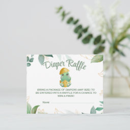 Dino Egg Baby Shower Diaper Raffle Card | Zazzle