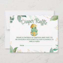 Dino Egg Baby Shower Diaper Raffle Card | Zazzle